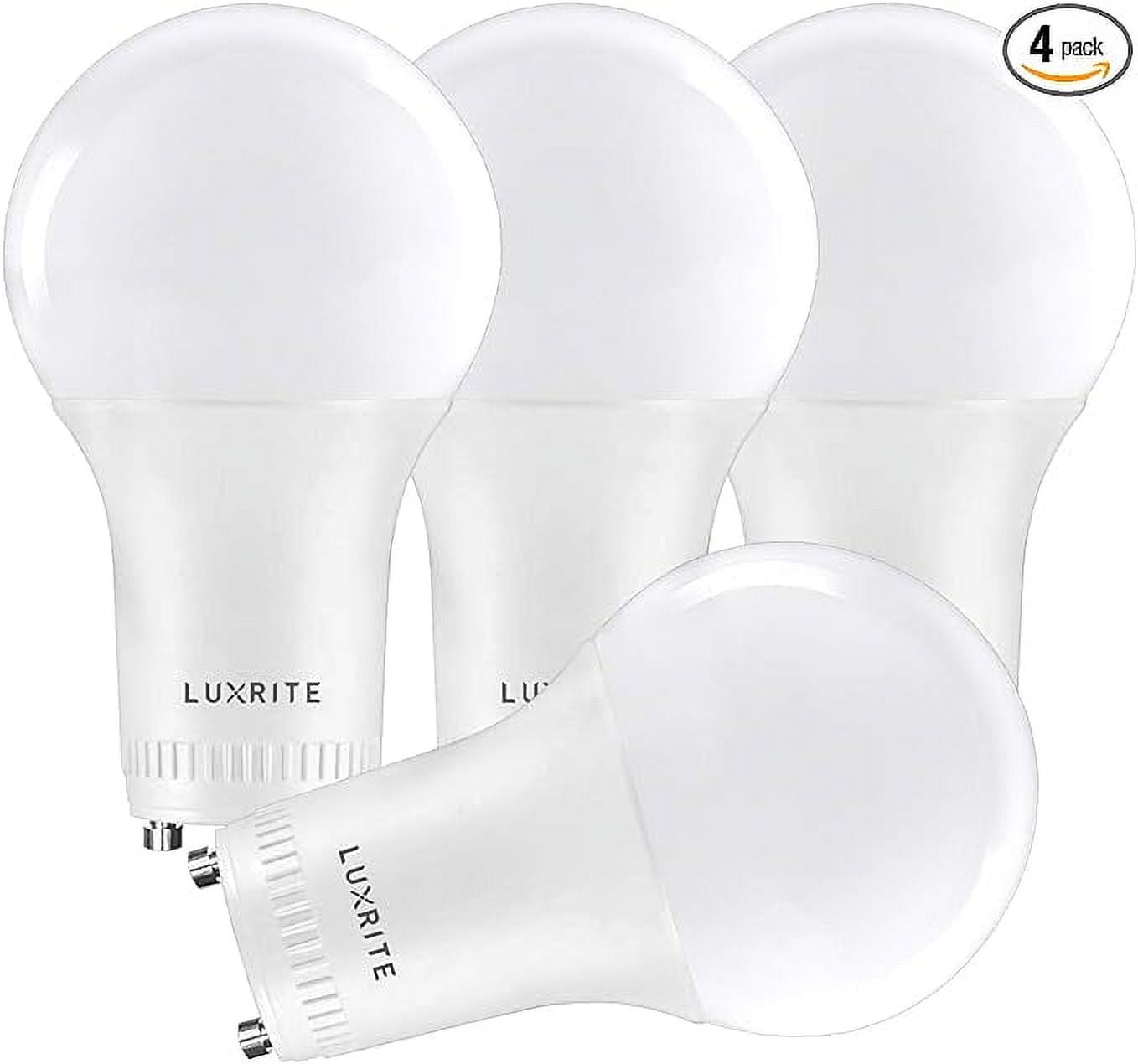 LUXRITE A19 LED GU24 Light Bulb, 60W Equivalent, 5000K Bright White ...