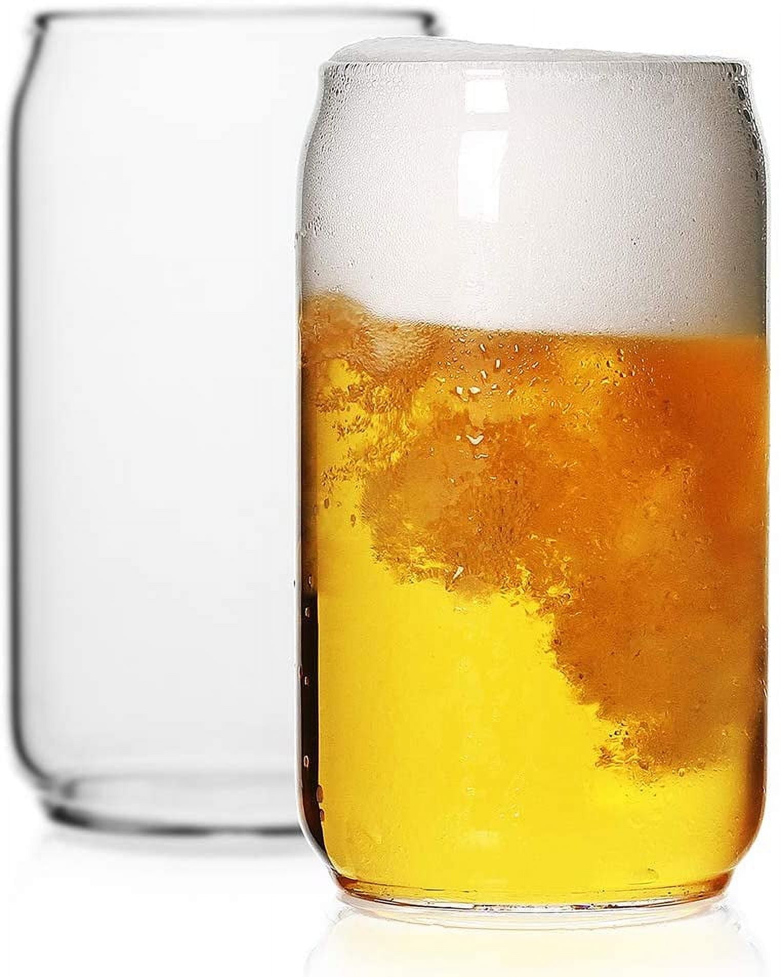 LUXU Beer Glass, 20 oz Can Shaped Beer Glasses Set of 2 -Craft Drinking ...