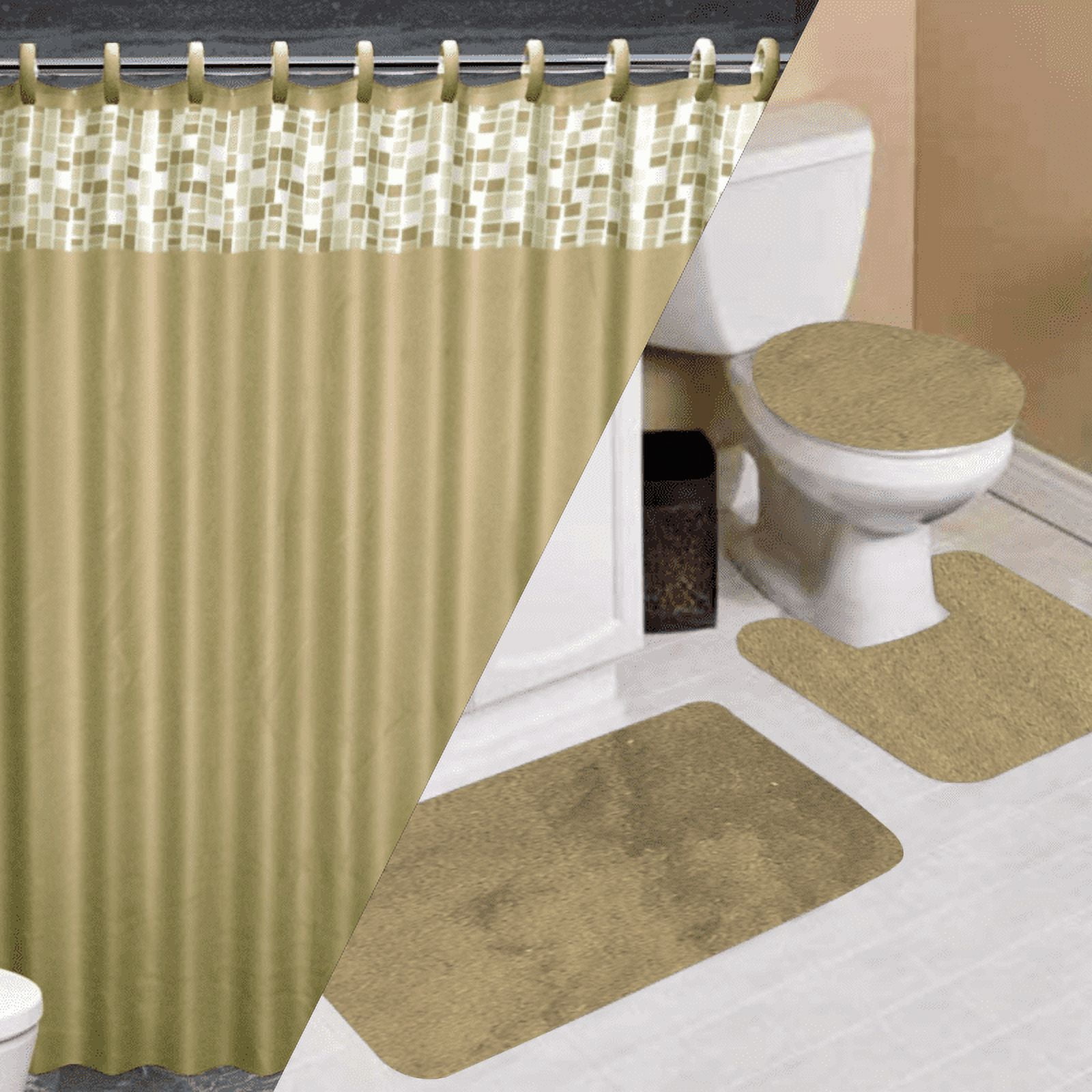 LUXURY DÉCOR SAMI TAUPE 16PC BATHROOM SET MULTICOLOR DESIGN STYLE ...