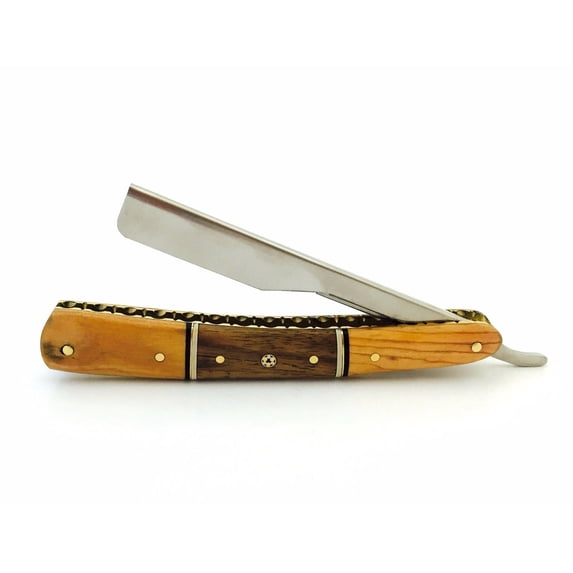 LUXURY WOODEN CUT THROAT BARBER SALON SHAVETTE STRAIGHT SHAVING RAZOR ...