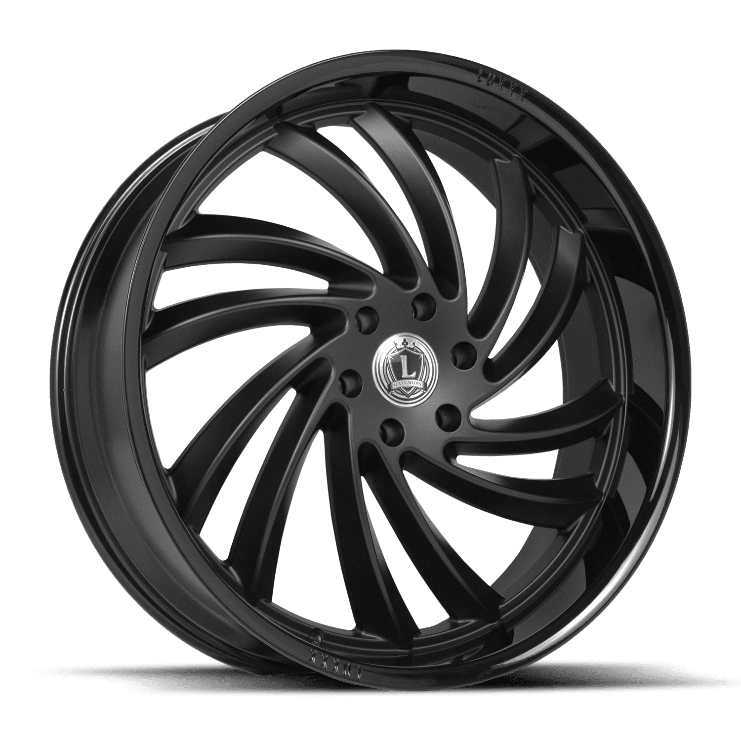 LUXXX ALLOYS 26 22X9 6X139.7 31ET 78.1CB GLOSS BLACK LIP MATTE BLACK ...