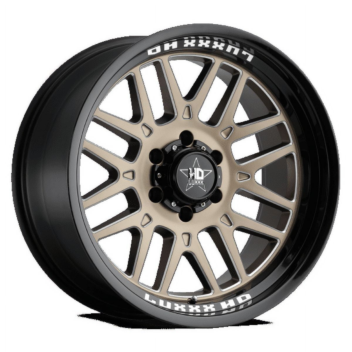 LUXXX HD Alloy Rims LHD20 20X10 8X165 -18 122.1 Gloss Black Lip Satin ...