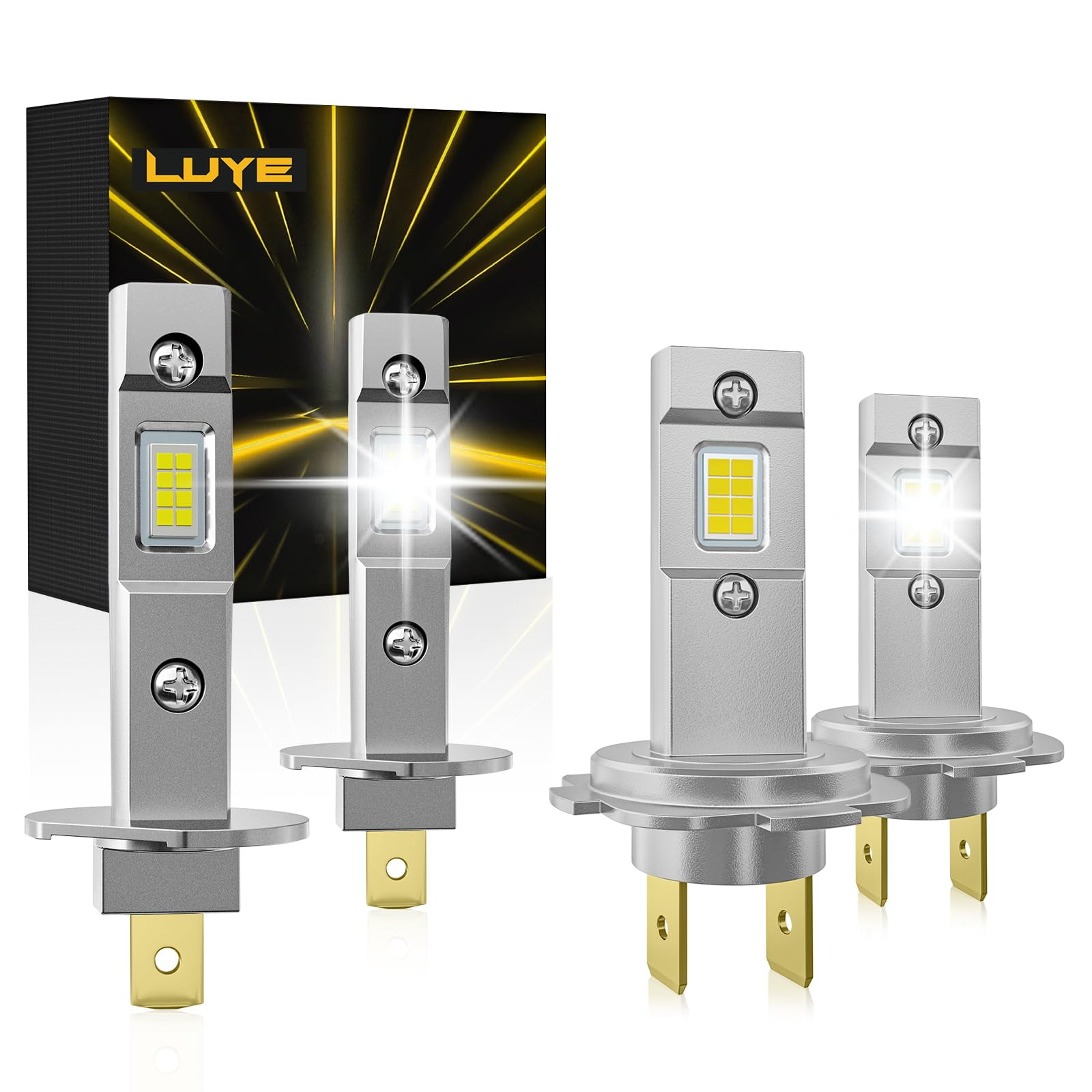 LUYE 2024 Upgraded H1 H7 Led Bulb Combo, 1:1 Mini Size Plug and Play ...