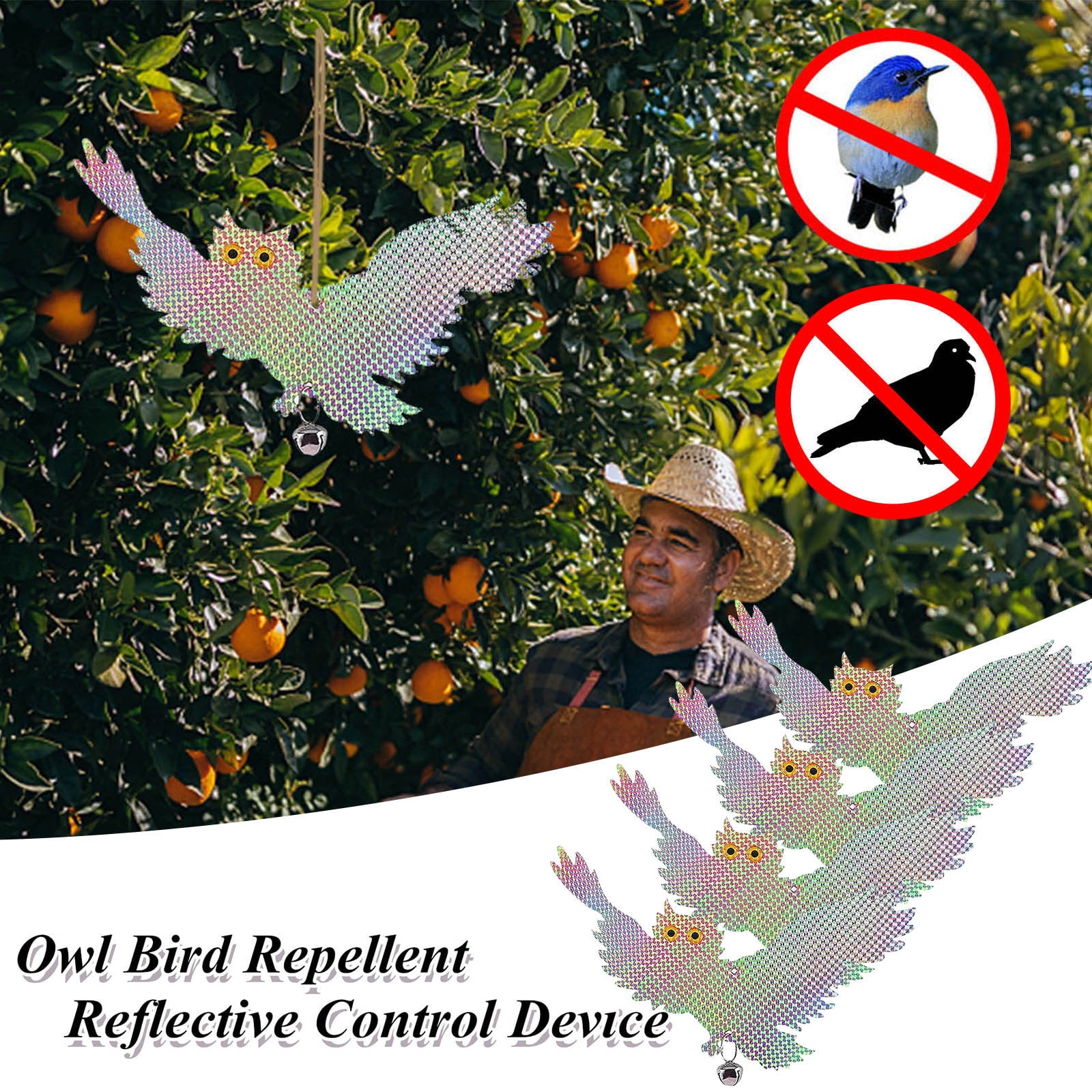 LUYING Reflective Bird Deterrent Visual Deterrent Spiral Reflectors ...