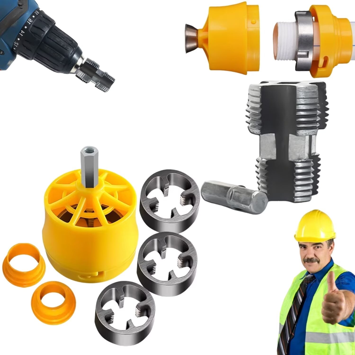 LUYJWZN PVC Pipe Threader, Multi-Function Pipe Threader Kit, PVC Thread ...