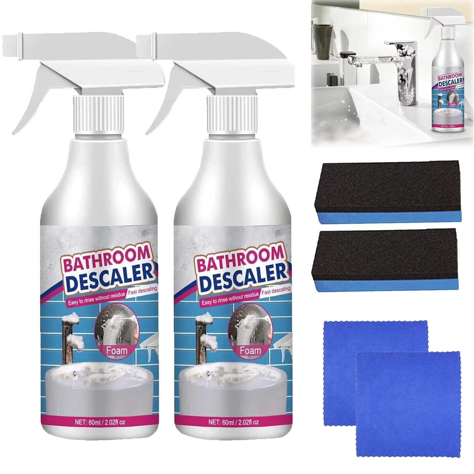 LUYJWZN Reshline Foam Cleaner, Bathroom Descaler Foam Cleaner, Reshline ...