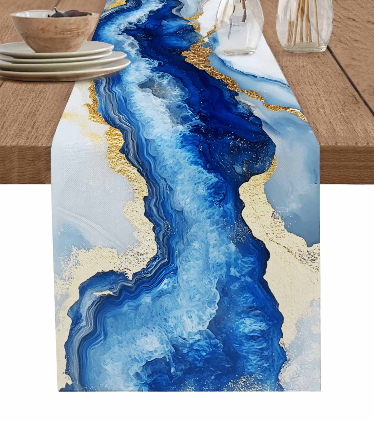 LUZBERTO 13x60 inch Luxury Texture Table Runners Luxury Marble Texture ...