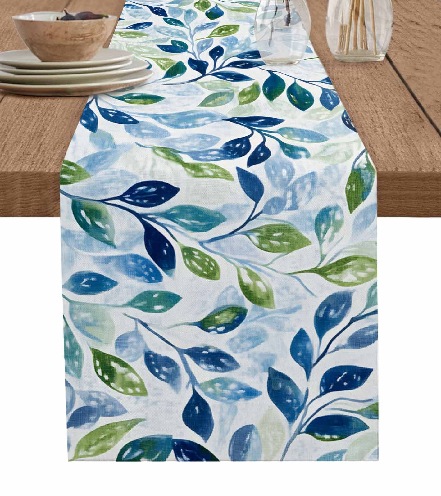 LUZBERTO 18x72 inch Spring Leaf Table Runners Spring Pastoral Design ...