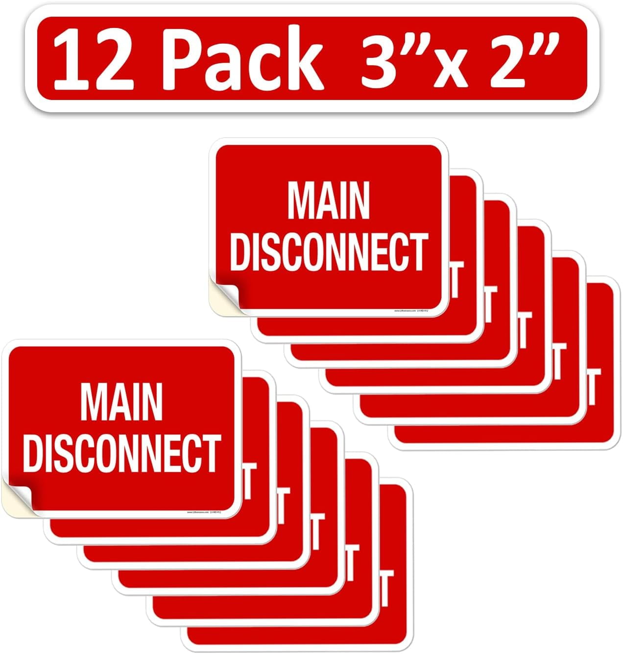LV 12 Pack 3" x 2" Main Disconnect Sticker Electr Service Label ...
