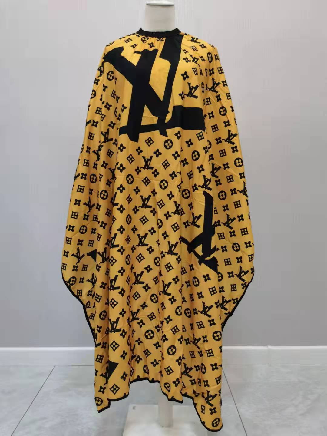 LV Barber and Hair Stylist Cape Black and Yellow - Walmart.com