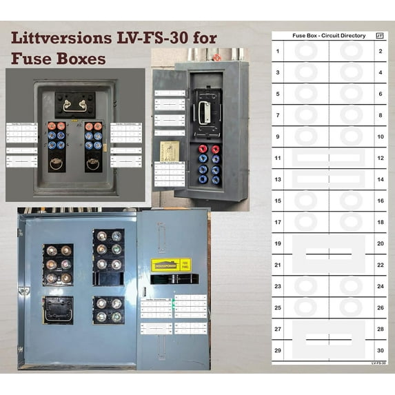 LV Fuse Box Circuit Breaker Panel Directory Labels/Decals/Stickers for ...