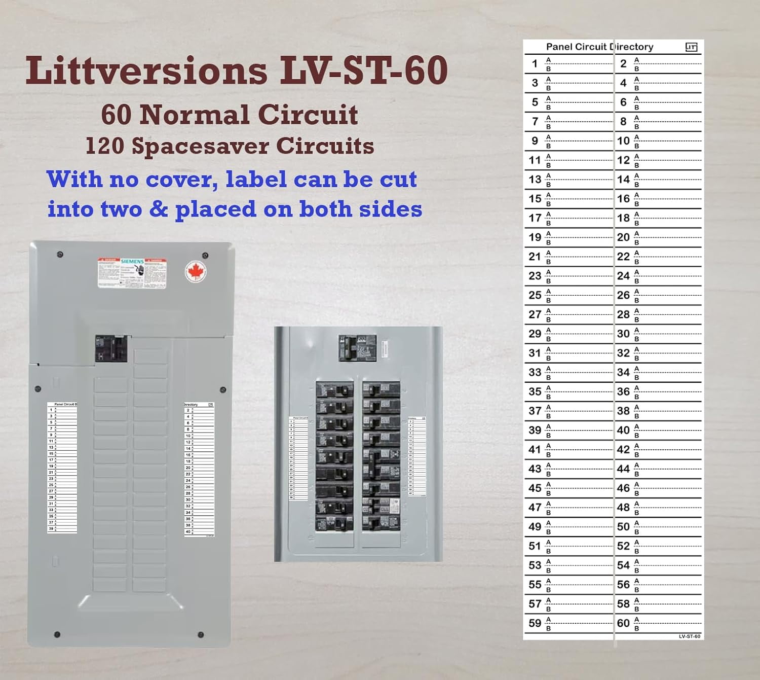 LV Fuse Box Circuit Breaker Panel Directory Labels/Decals/Stickers for ...
