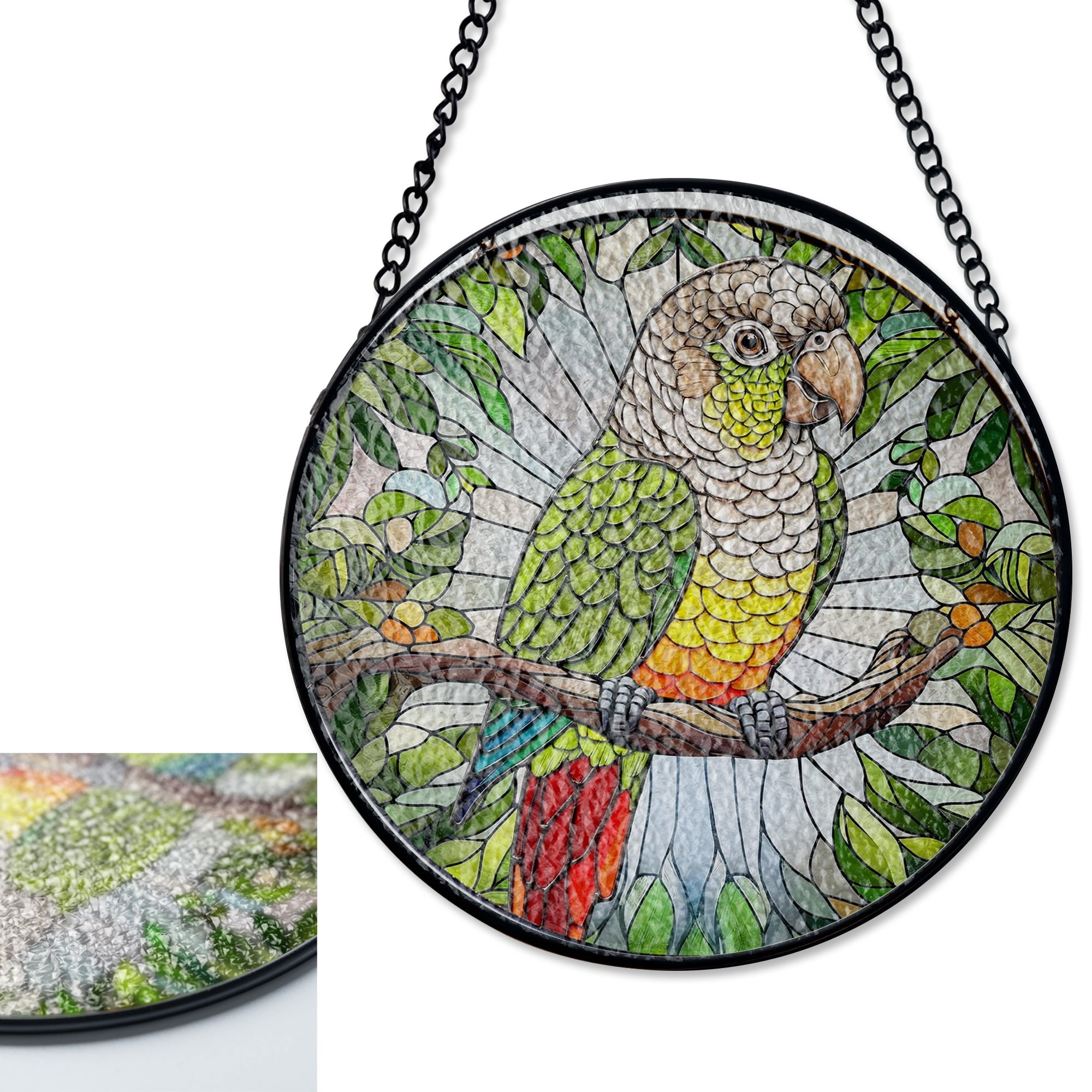 LV Gifts Conure Bird Sun Catcher, Stained Glass Style UV Printed Glass ...