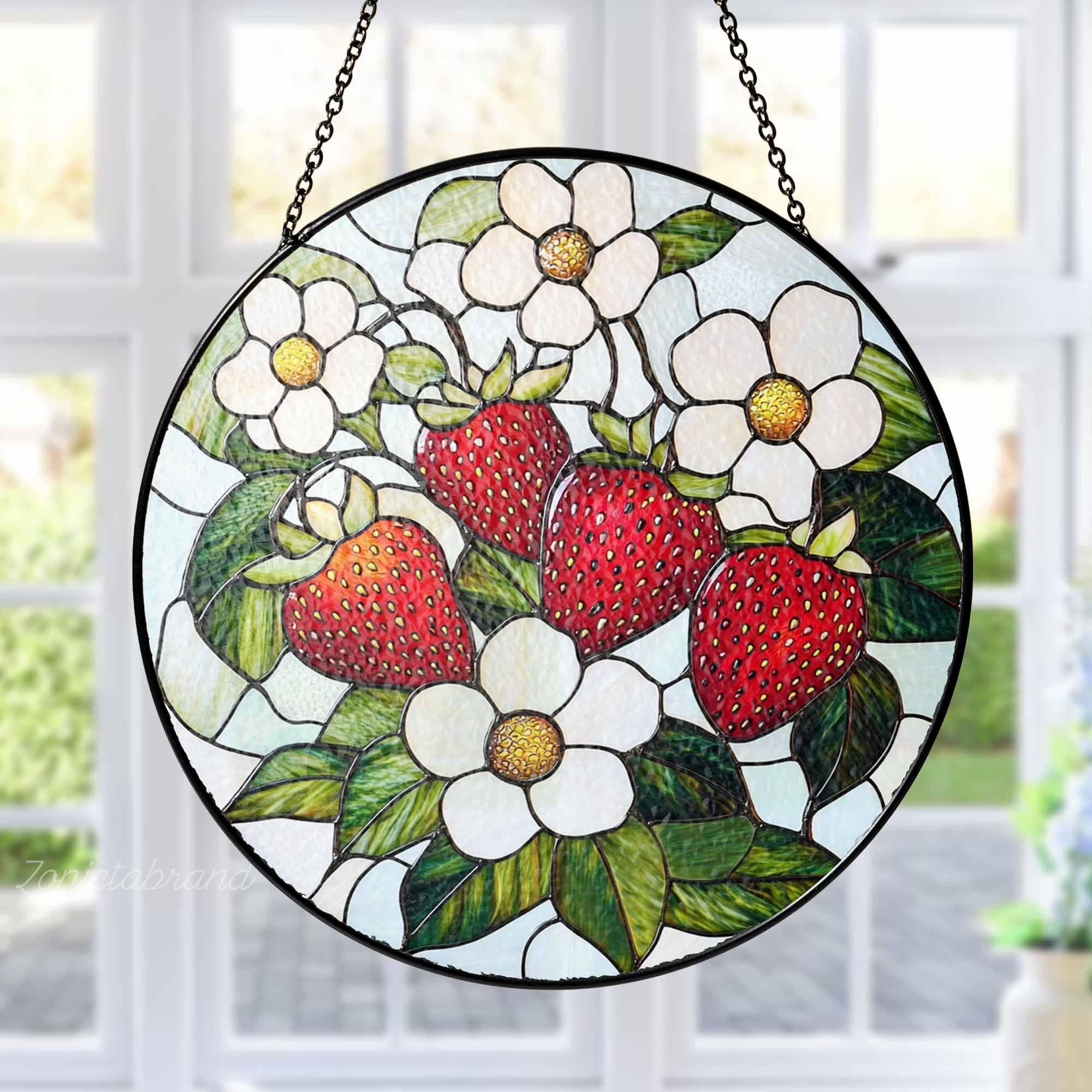 LV Gifts Morning Glory Stained Glass Suncatcher, Purple Blue Floral ...