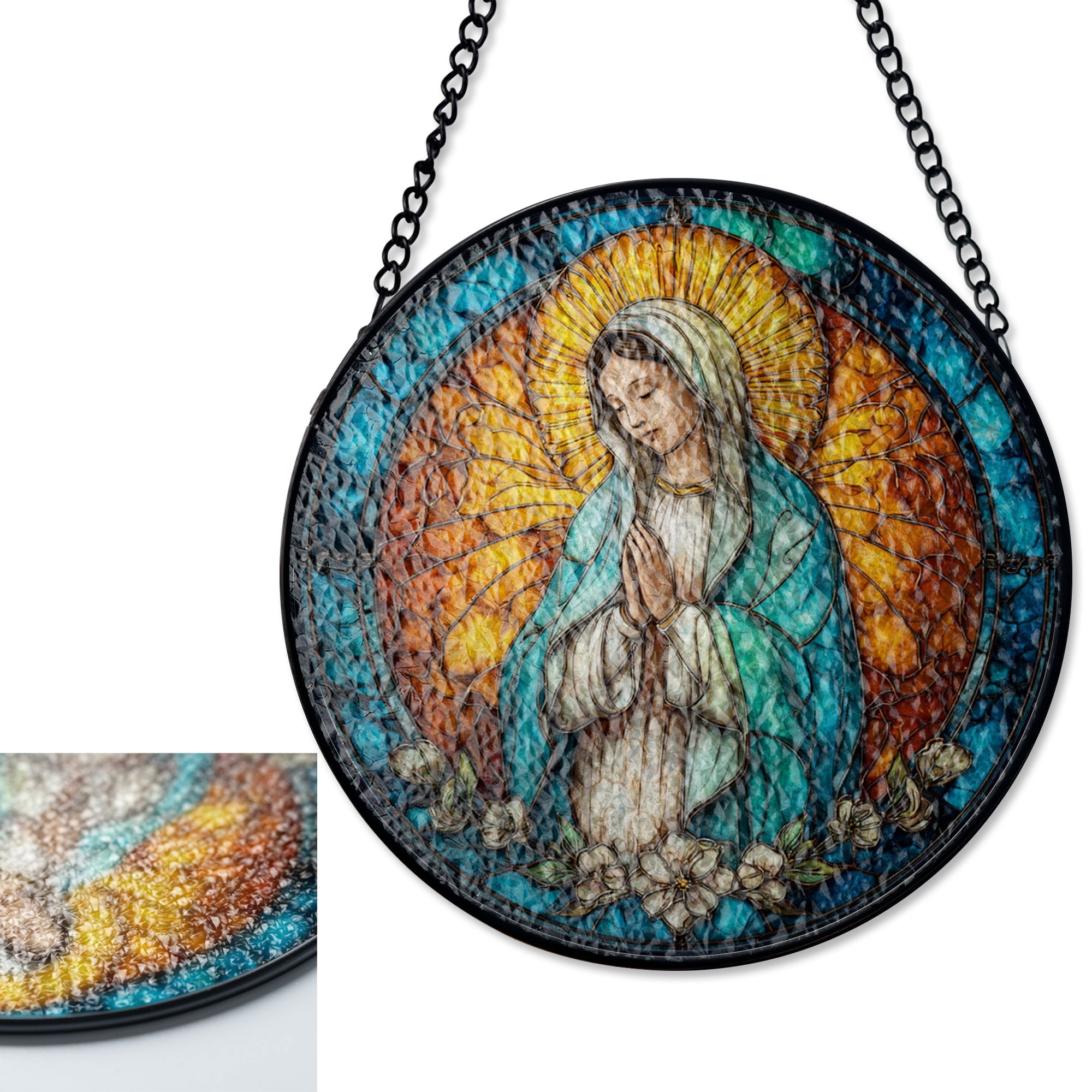 LV Gifts Mother Figure Spiritual Suncatcher, Christian Stained Glass ...