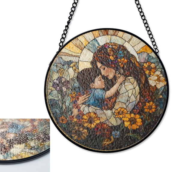 LV Gifts Mothers Angelic Embrace Son Stained Glass Suncatcher, UV ...