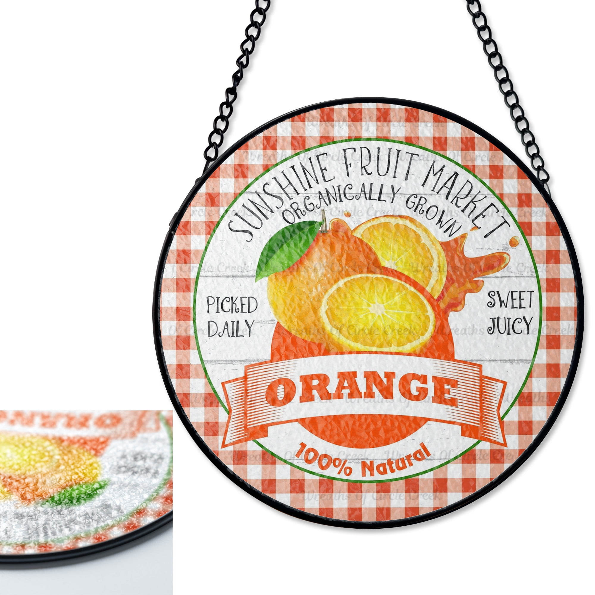 LV Gifts Oranges Sunshine Fruit Market Suncatcher Stained Glass Style ...