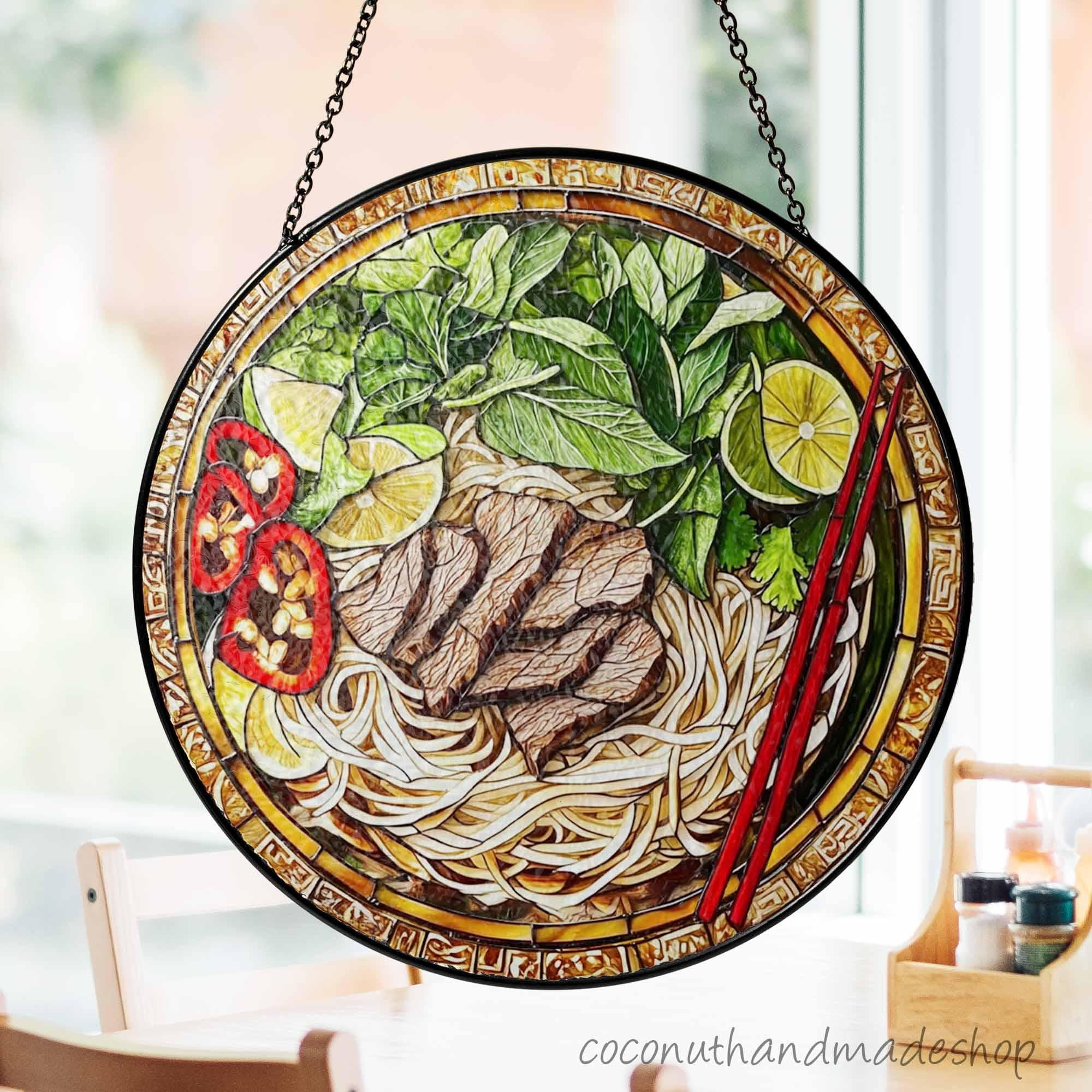 LV Gifts - Vietnamese Pho Suncatcher, Asian Noodle Soup Stained Glass ...