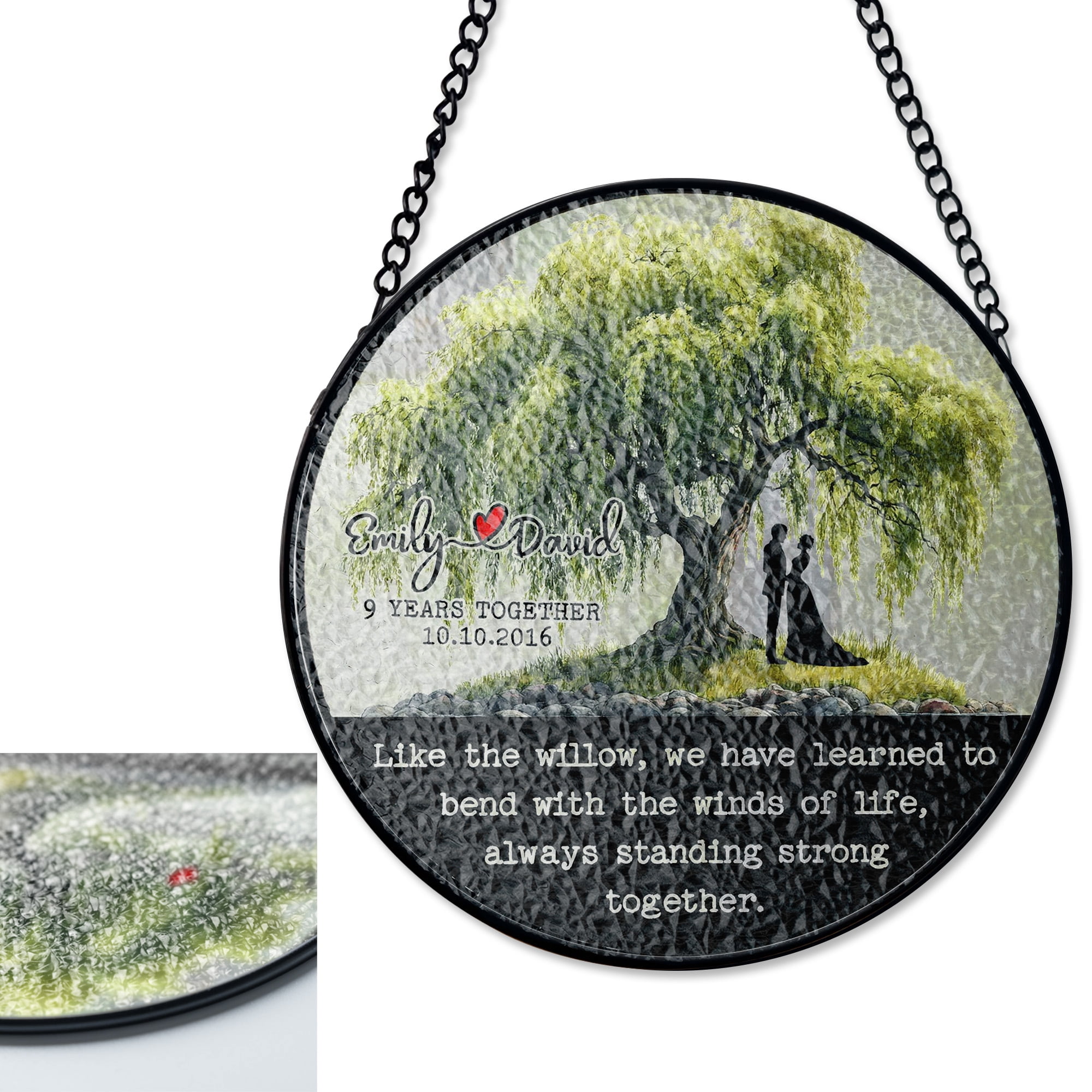 LV Gifts Willow Tree 9th Anniversary Suncatcher, Stained Glass Style UV ...