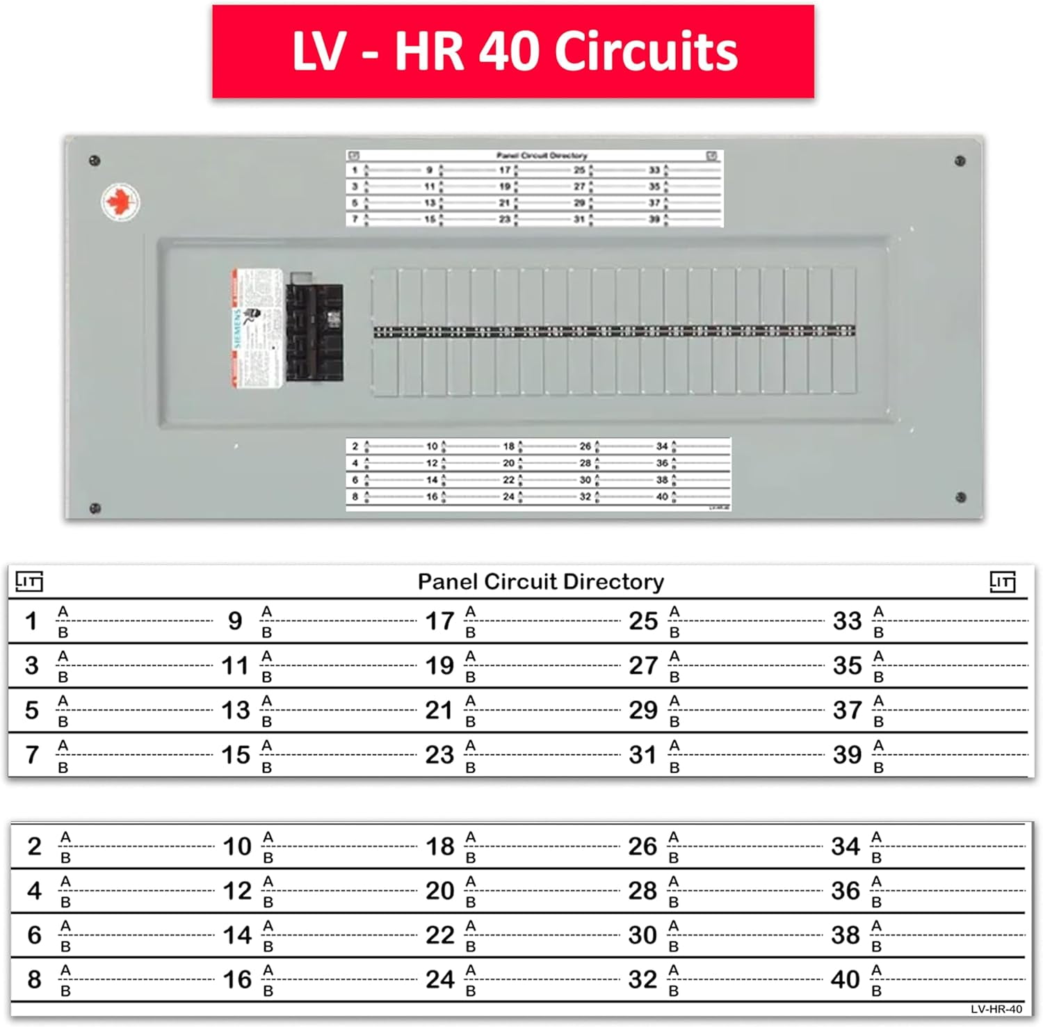 LV Horizontal Sideways Fuse Box Circuit Breaker Panel Directory Labels ...