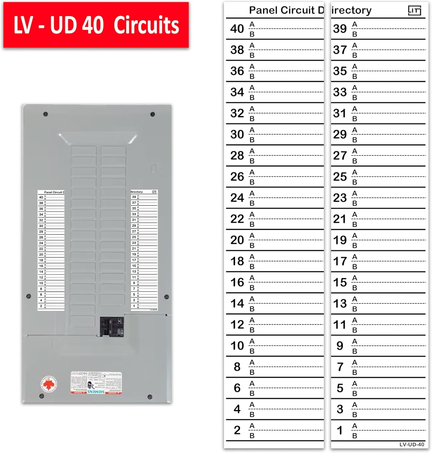 LV Upside Down Inverse Fuse Box Circuit Breaker Panel Directory Labels ...