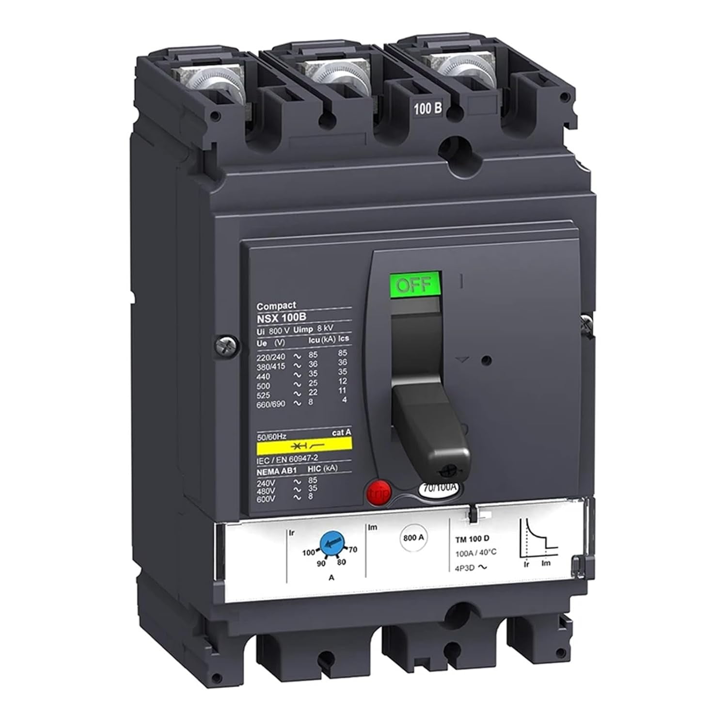 LV429556 MCCB NSX100B TMD 25A 3p3d 25kA Molded case Circuit Breaker ...