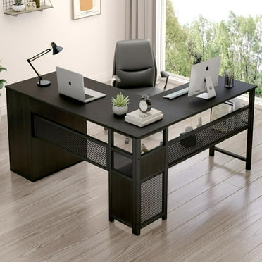 Homieasy 60 Inch L Shaped Electric Desk with Power Outlet, USB Ports ...