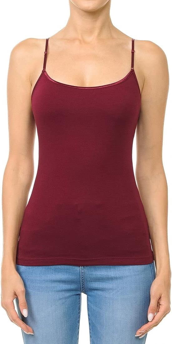 LVGS Camisole for Women with Built in Bra - Adjustable Spaghetti Strap ...