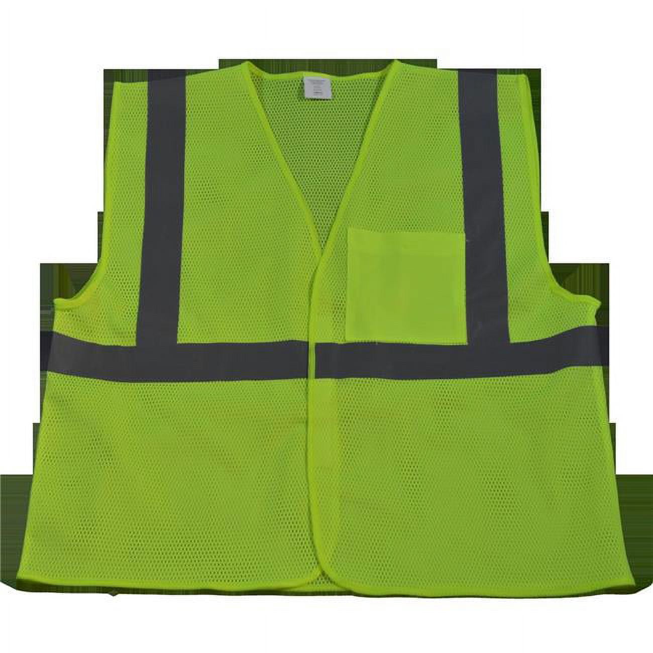 LVM2-EC-L-XL Safety Vest Economy Line Ansi Class Ii Lime Mesh, Large ...