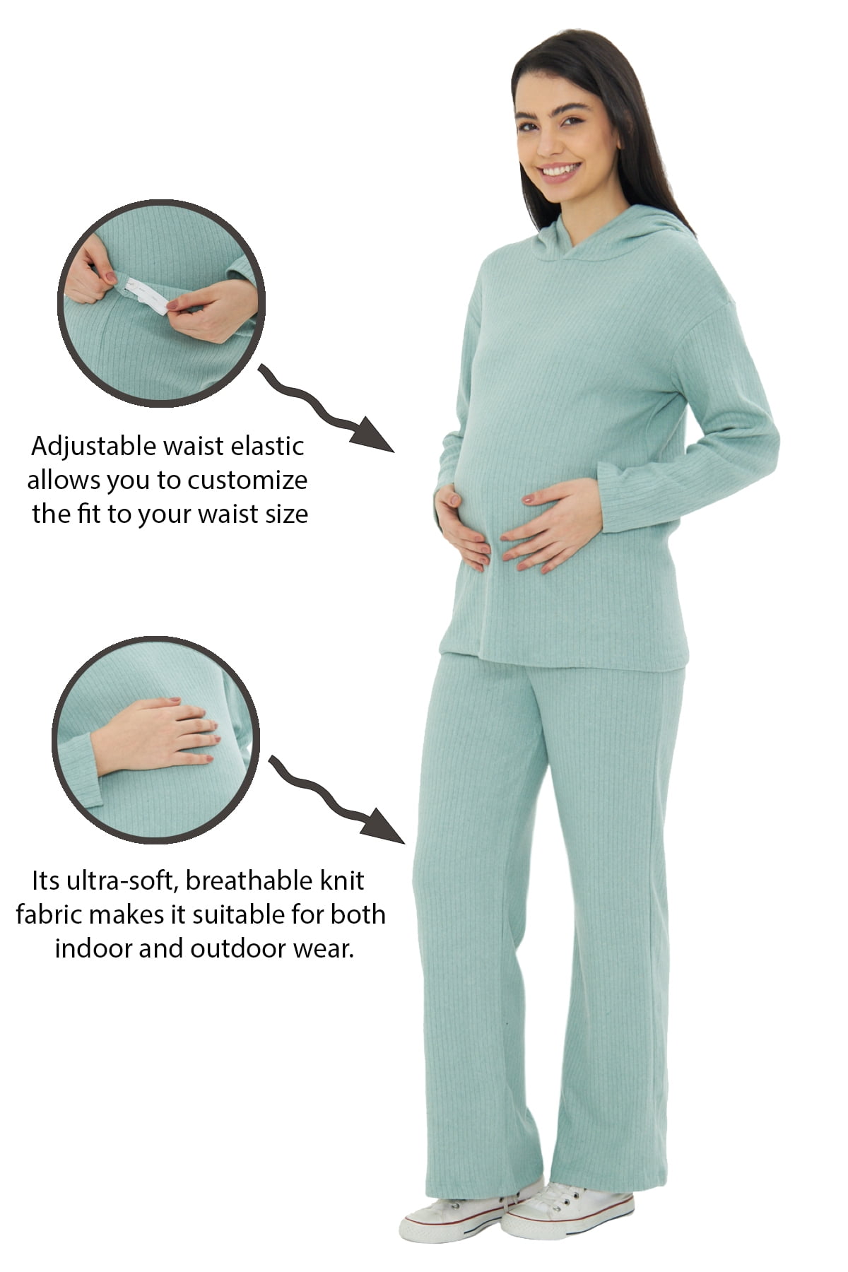 LVMA9610 - Women's Chic Comfort for Moms-to-Be 2 Piece Maternity ...