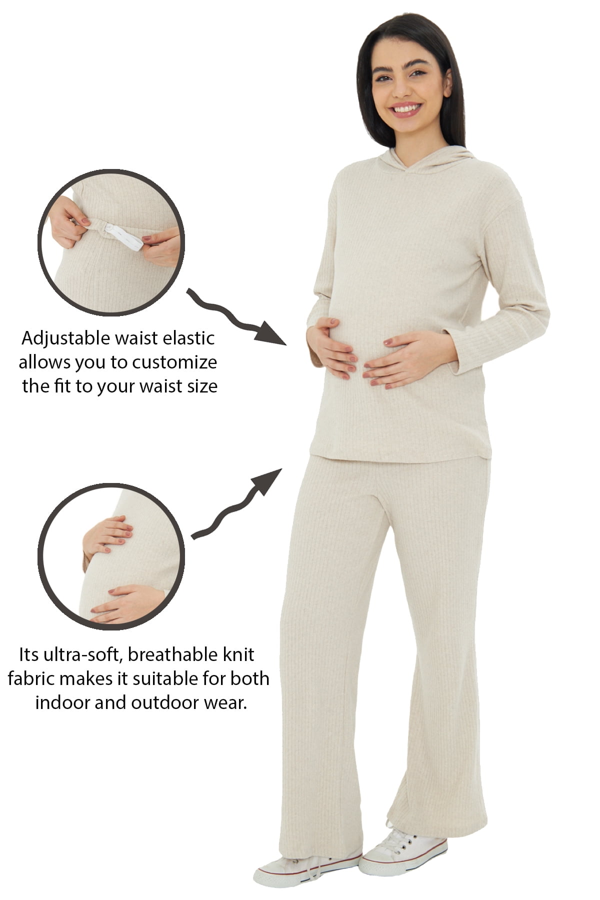 LVMA9612 - Women's Chic Comfort for Moms-to-Be 2 Piece Maternity ...
