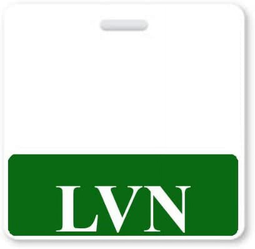 "LVN" Horizontal Nurse ID Badge Buddy with Green Border by Specialist ...