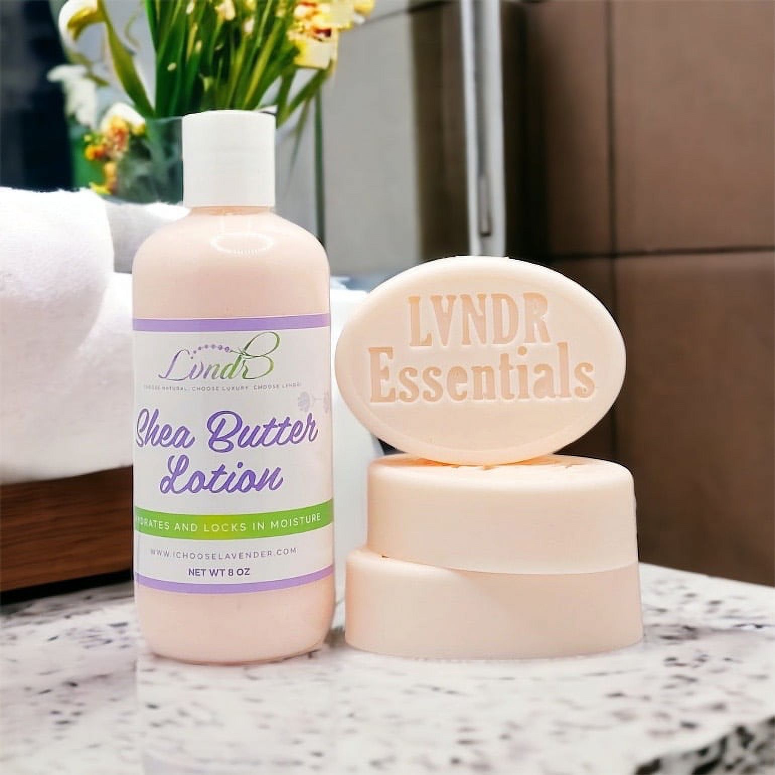 LVNDR Shea Butter Lotion and Soap Package, 3 Pack Soap & Lotion Set ...