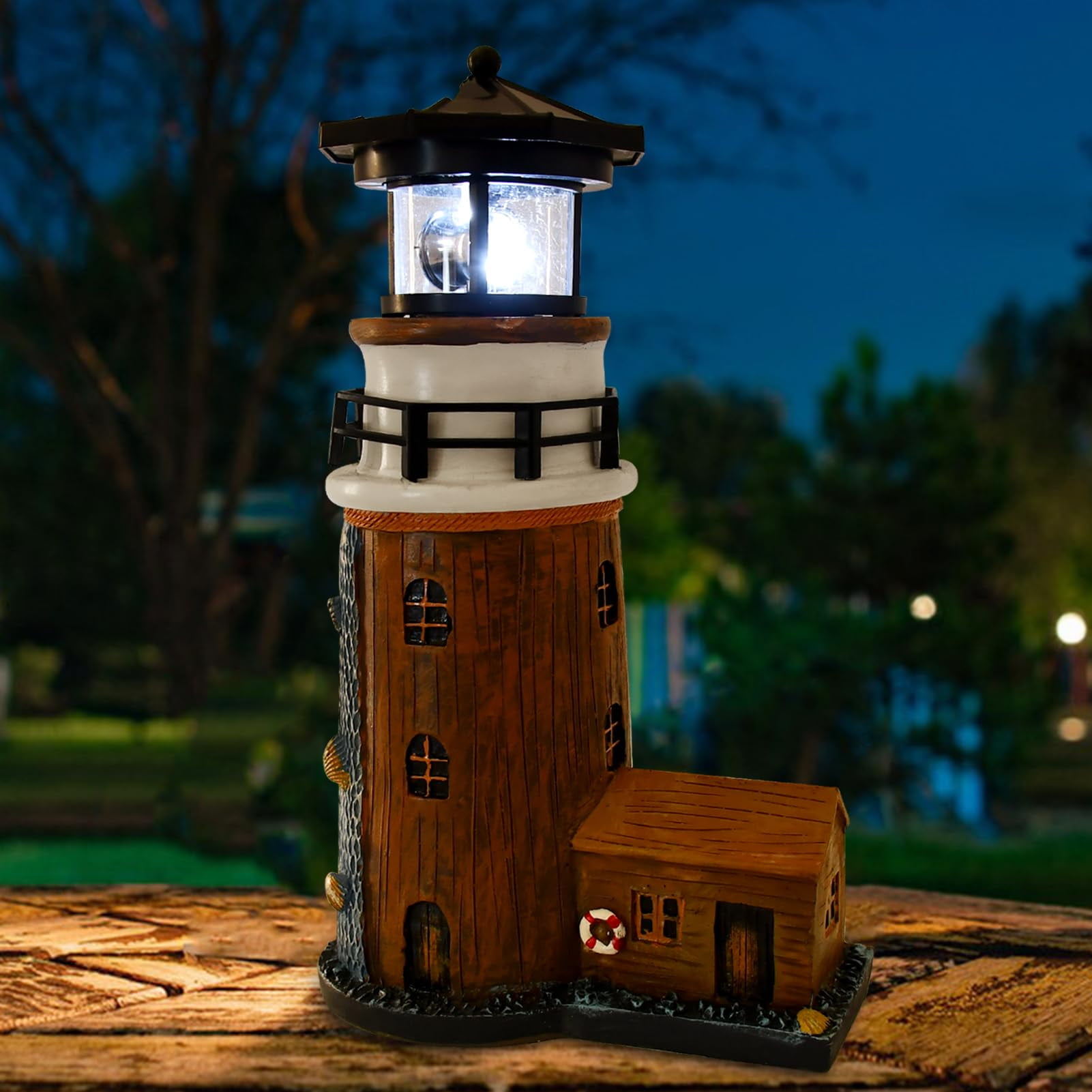 LVOERTUIG Lighthouse Solar Lighthouse DHF10 with Rotating Beacon ...