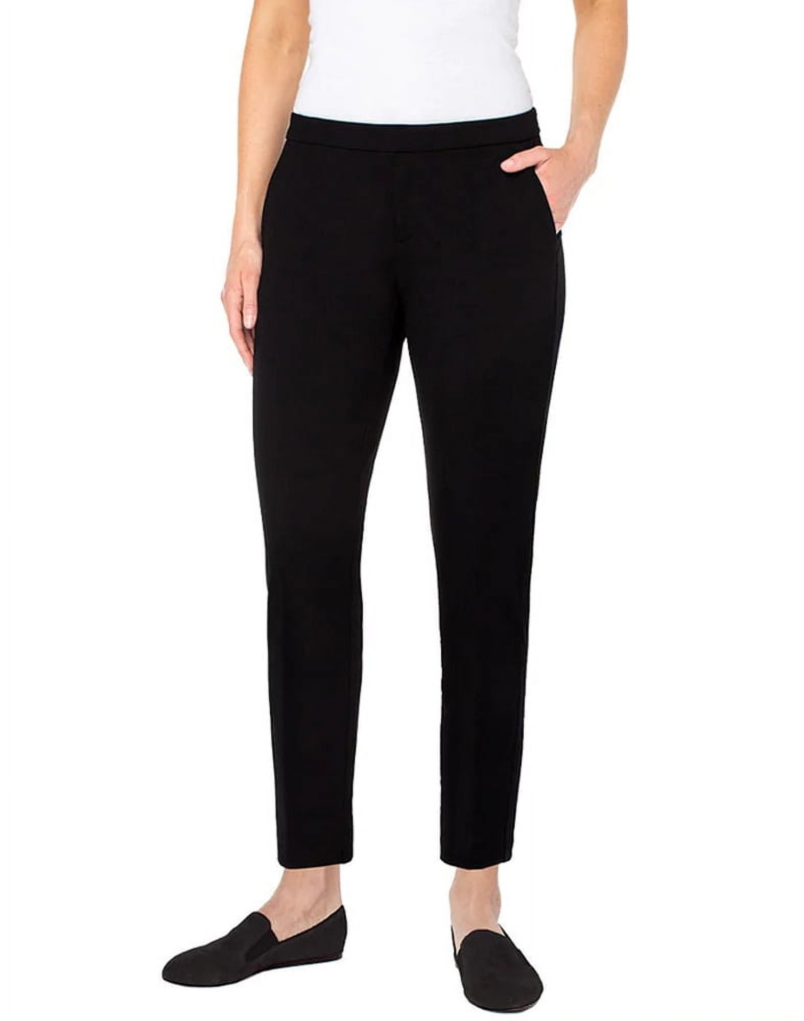 LVPL Ladies Pull-on Mid-Rise Trouser Pants Size: 10/30, Color: Black ...