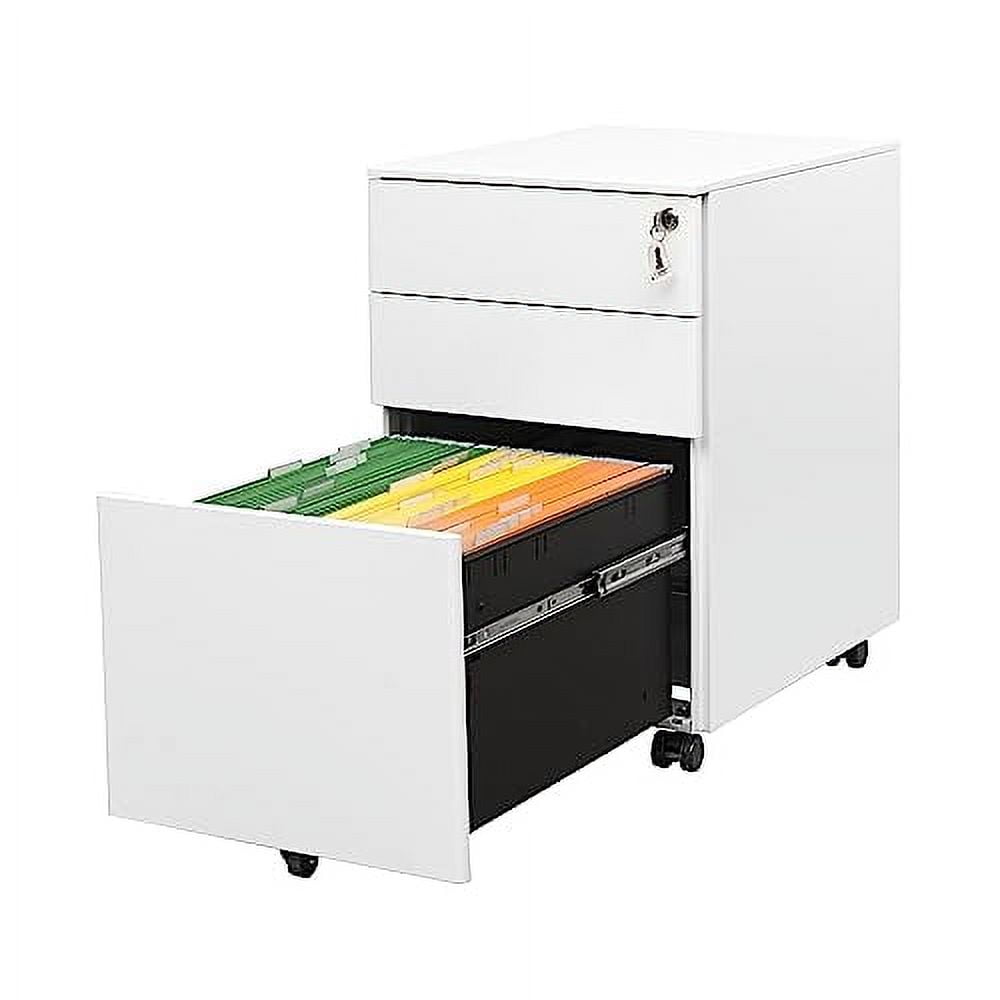 LVSTEEL 3 Drawer Vertical File Cabinet with Lock, Under Desk Metal ...