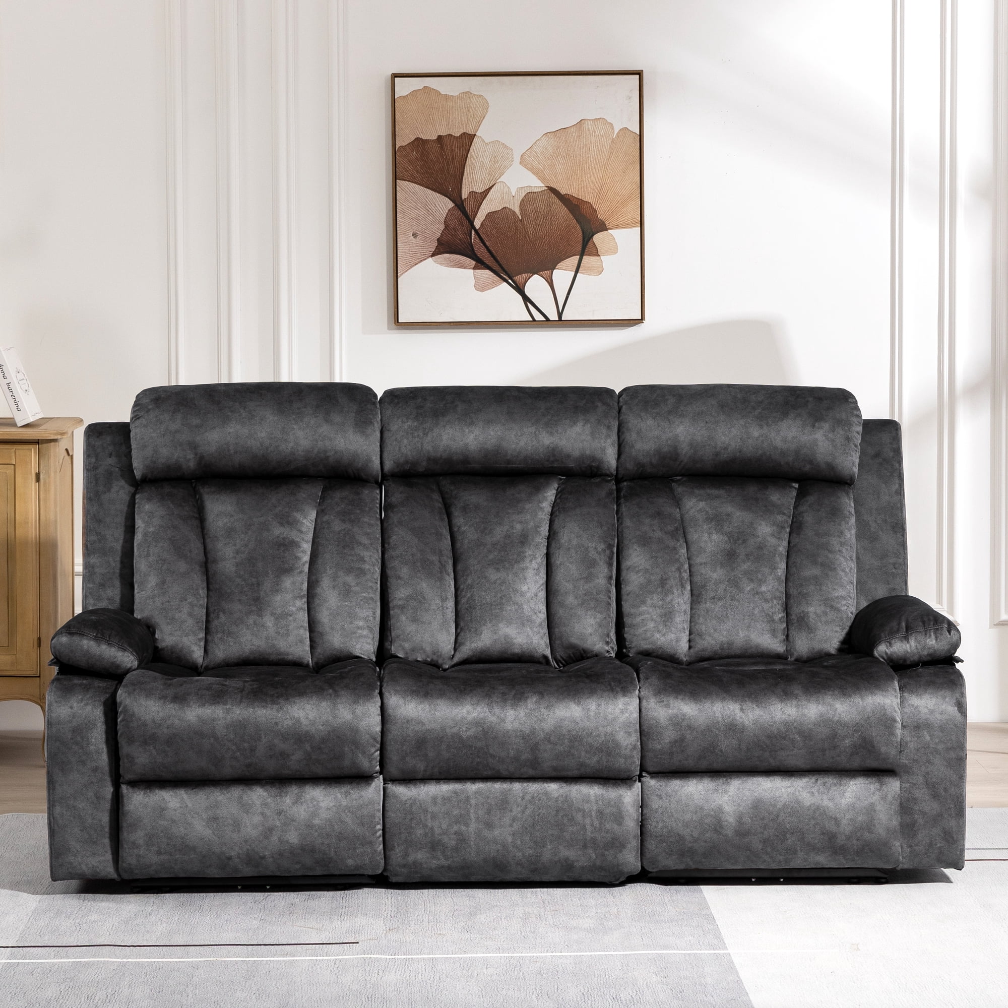 LVUYOYO 3-Seater Recliner Sofa, Power Reclining Sofa with Heat and ...