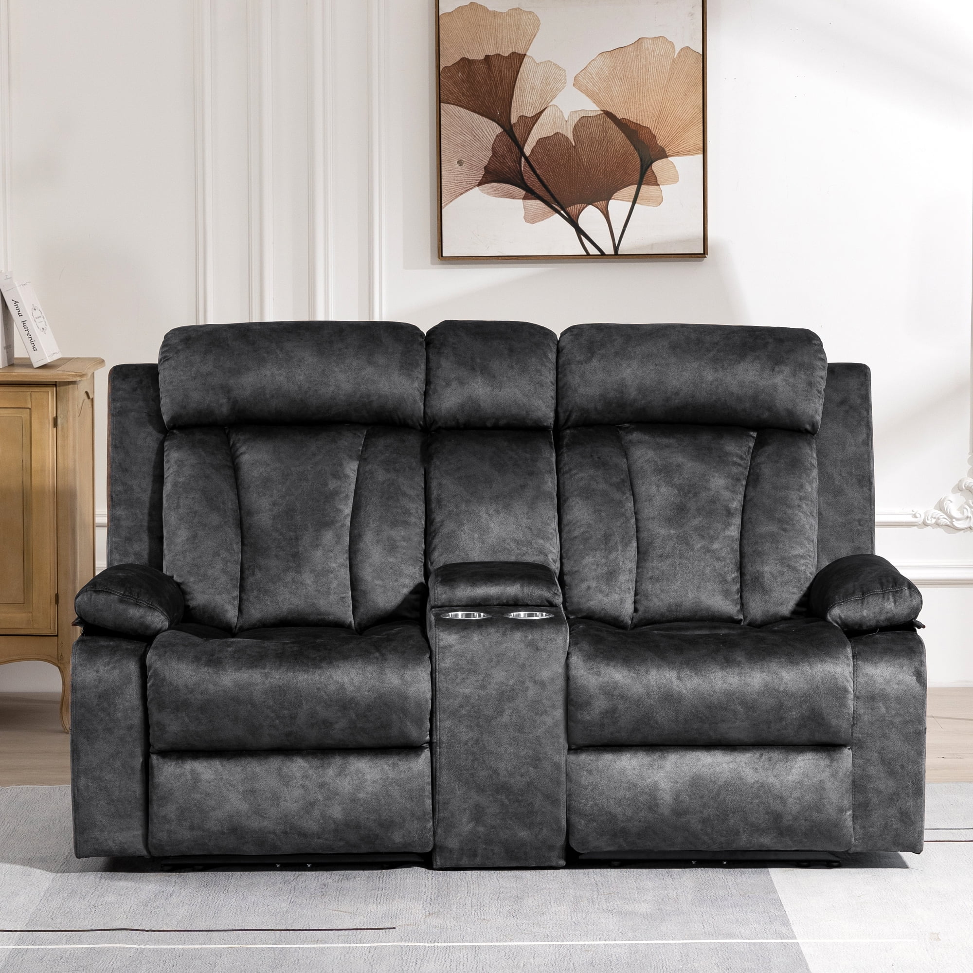 LVUYOYO Loveseat Recliner, Reclining Loveseat with Console, Power ...