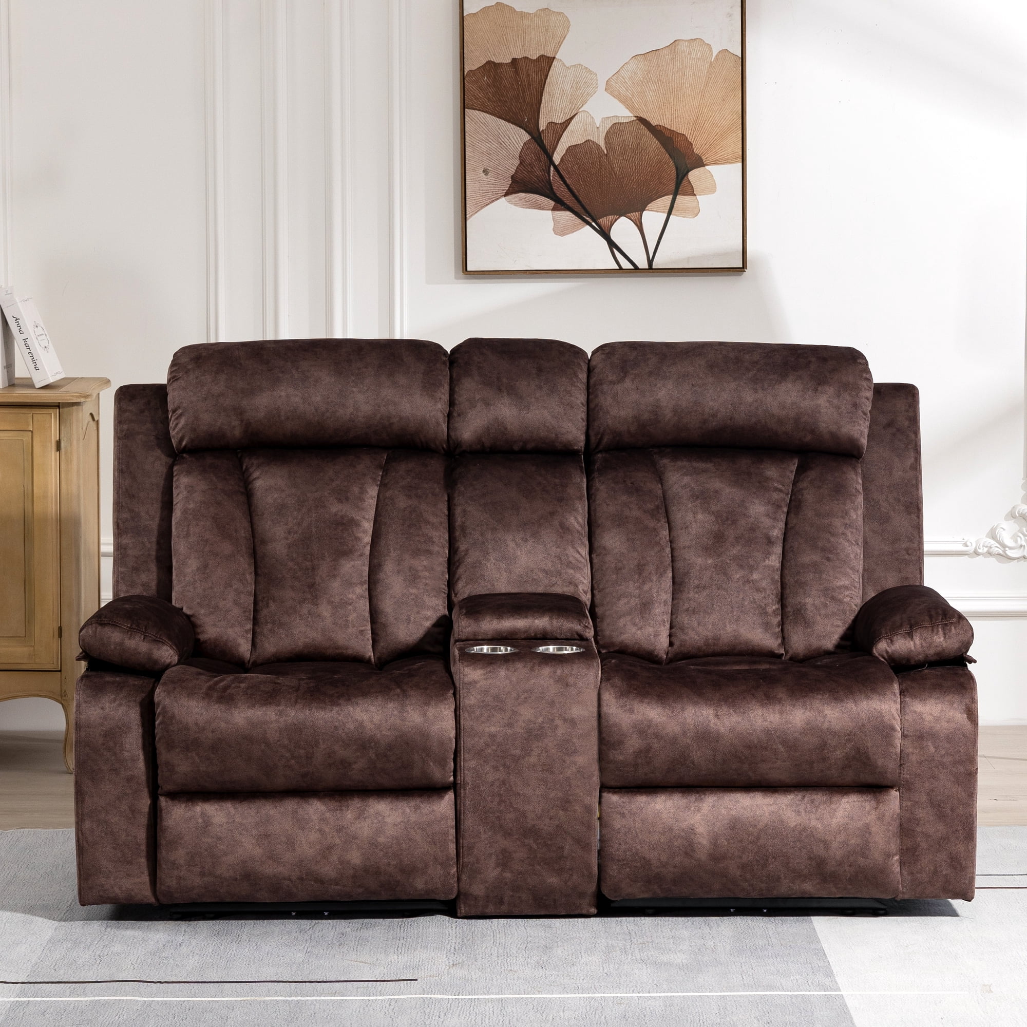 LVUYOYO Loveseat Recliner, Reclining Loveseat with Console, Power ...