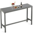 "LVUYOYO Outdoor Adjustable Iron Bar Table, 55"" Rectangle Metal Top ...