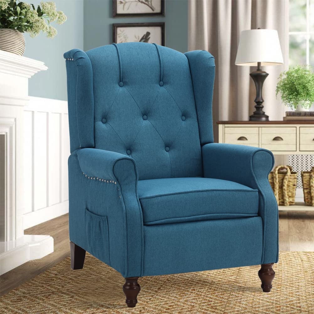 LVUYOYO Wingback Recliner Chair Push Back Arm Chair with Heat and ...
