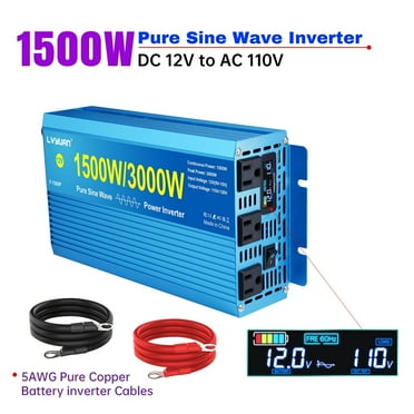 Free Shipping! LVYUAN 2500 Watts Pure Sine Wave Power Inverter DC 12V to AC 110V 120V Car RV ...