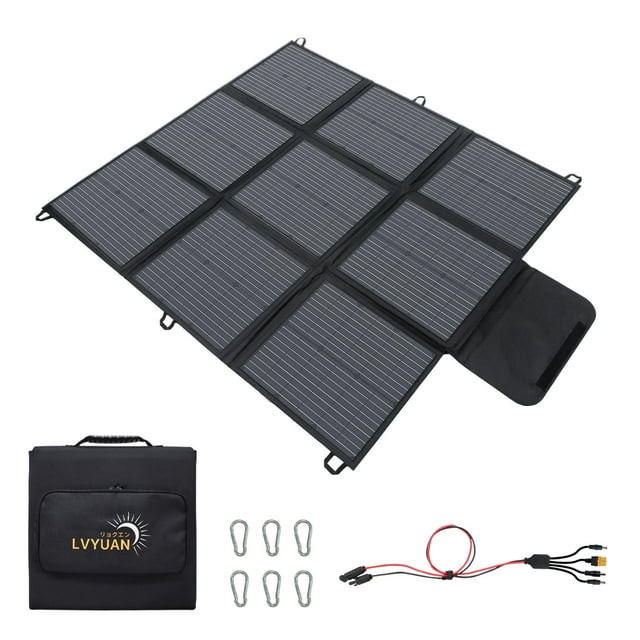 LVYUAN 200 Watt Portable Solar Panel Kit for Power Station, Foldable ...