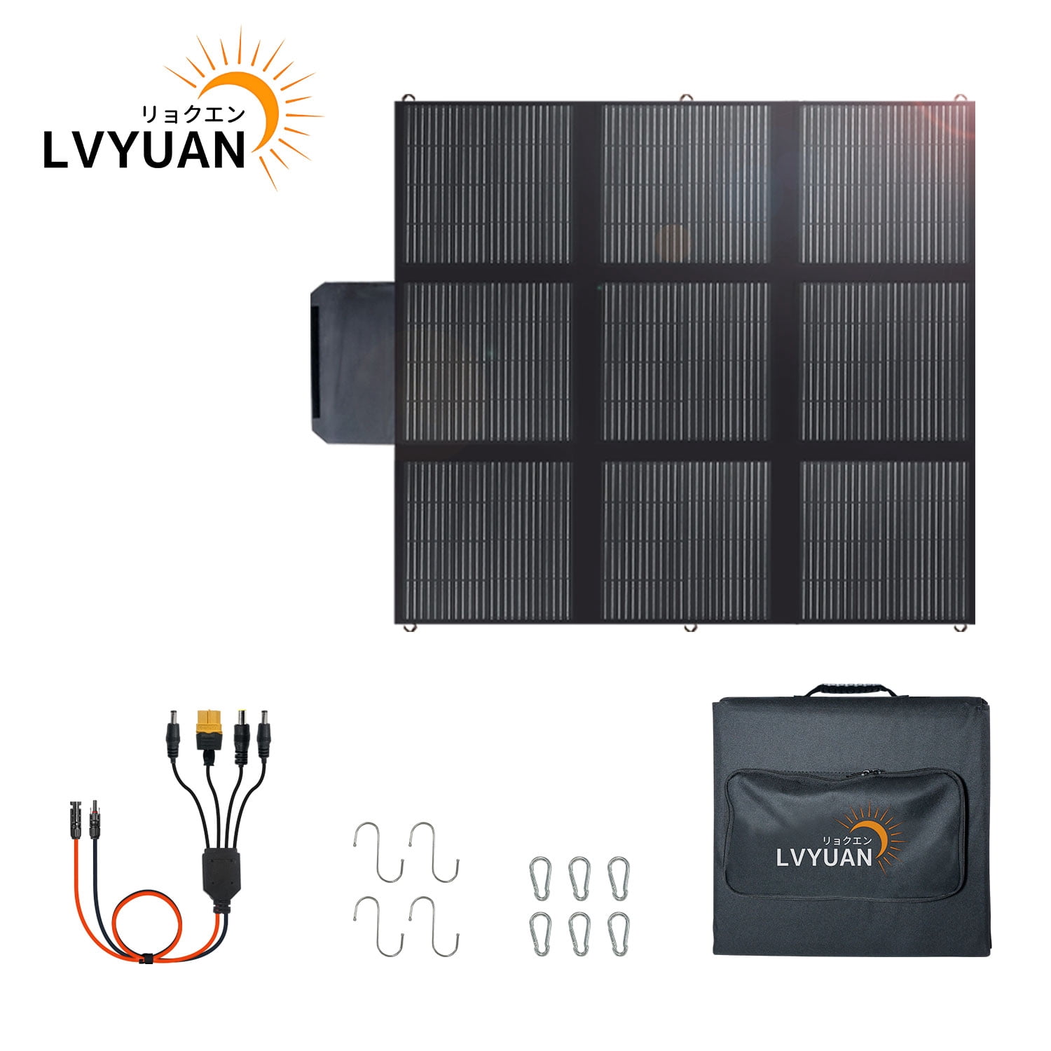LVYUAN 400W Foldable Solar Panel Kit, Monocrystalline, Portable ...