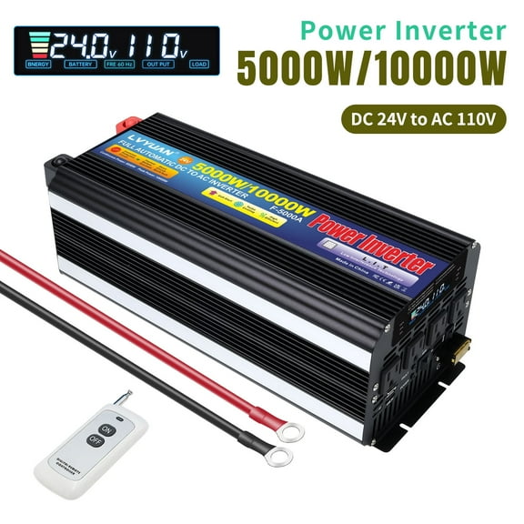 200W Car Power Inverter with 2 AC Outlets & 3 USB Ports, 12V/24V to ...