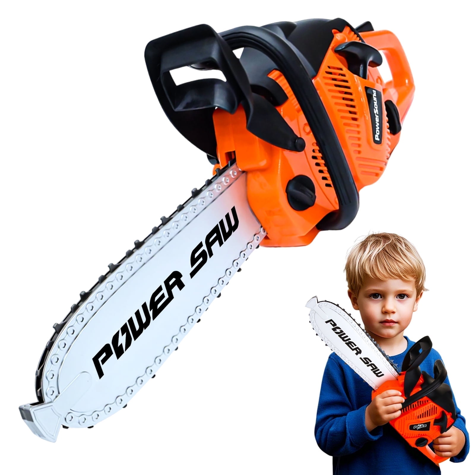 LWBDD Electric Toy Chainsaw for Kids, Battery Powered with Pull Cord ...