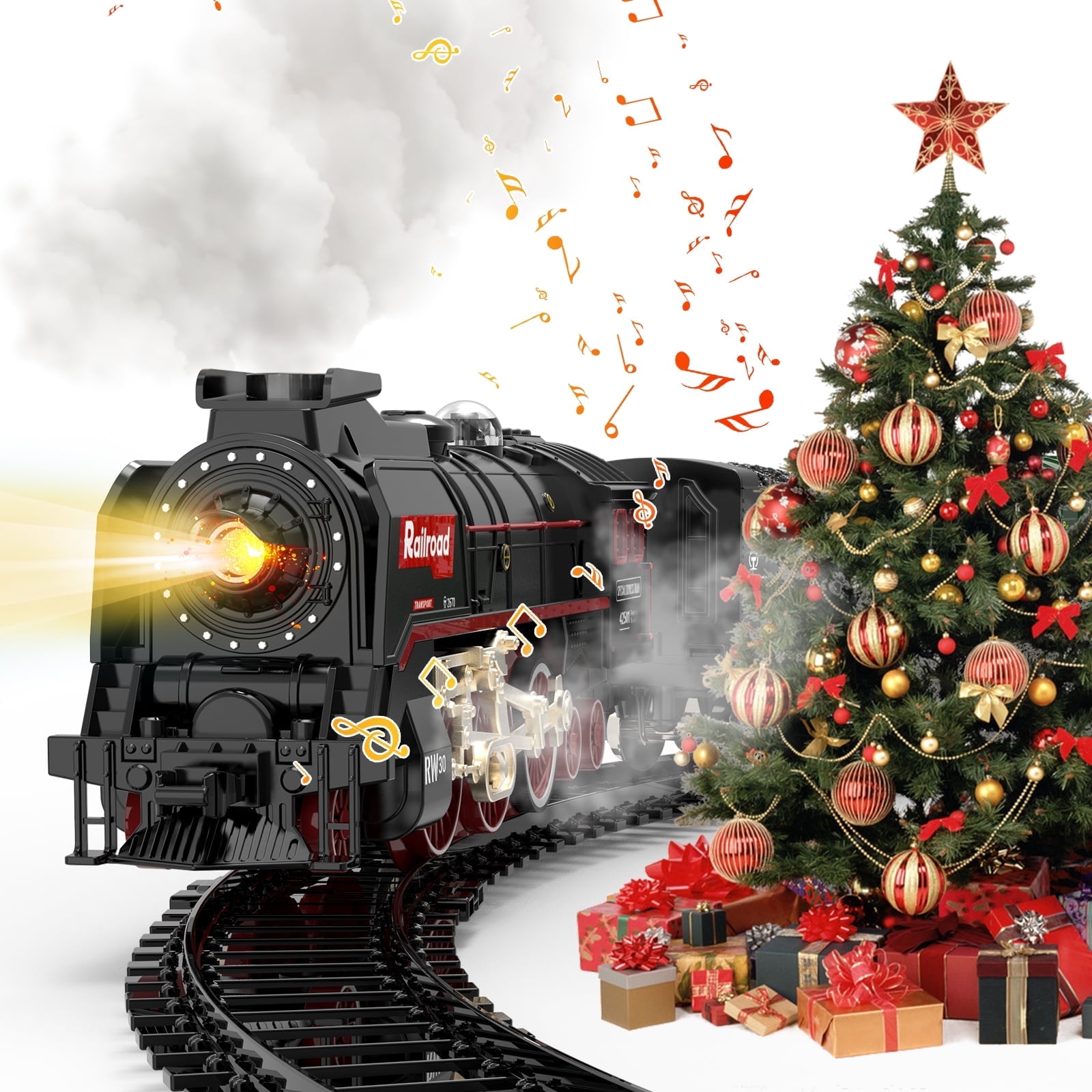 LWBDD Electric Train Toy Set Christmas Tree Train Sets for Around The ...