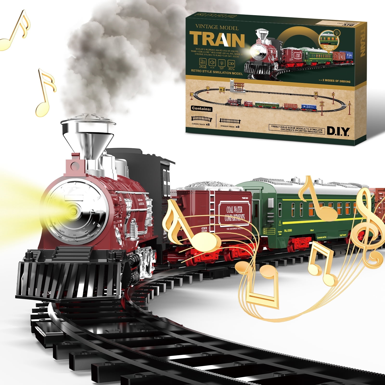 LWBDD Kids Electric Train Sets 3yrs Old and up, Train Toys for Boys w ...
