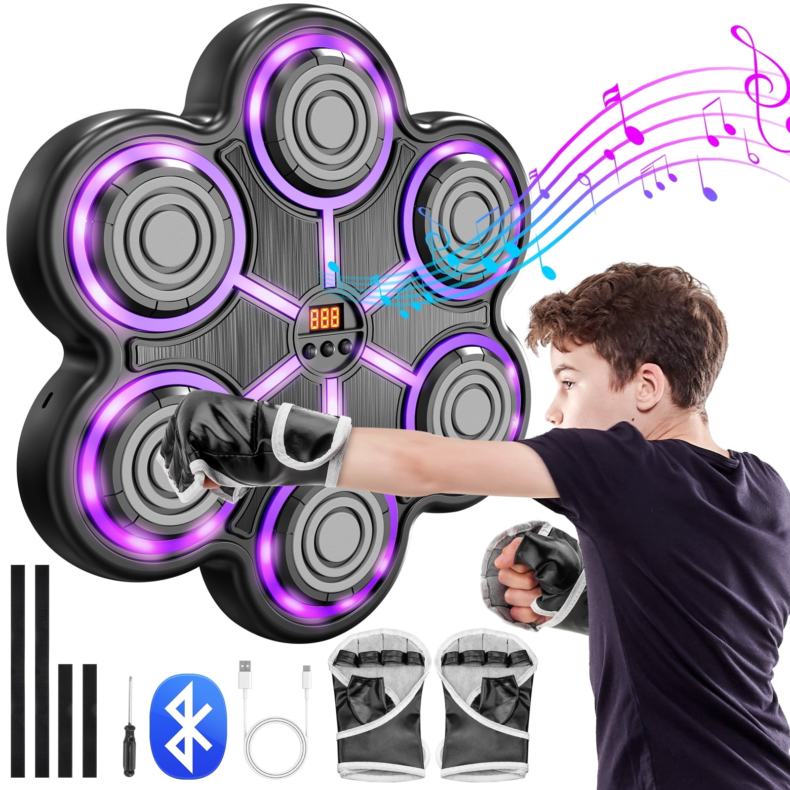 LWBDD Kids Music Boxing Machine Bluetooth Punching Pad Equipment with ...