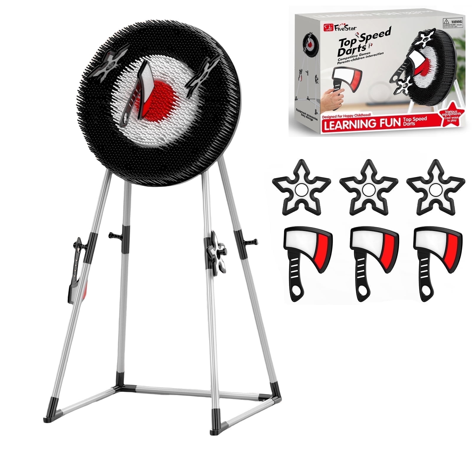 LWBDD Axe Throwing & Lawn Darts Target Game Set, Includes 3 Axes & 3 ...